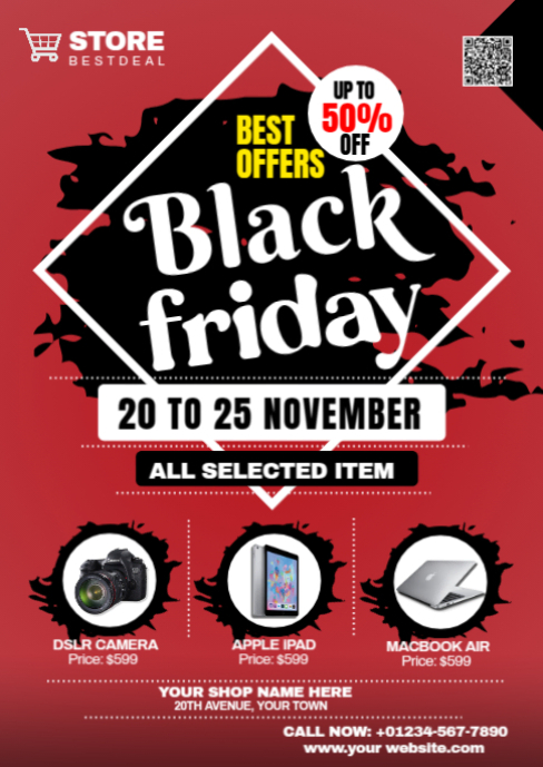 Black Friday Discount Offer Poster Template | PosterMyWall