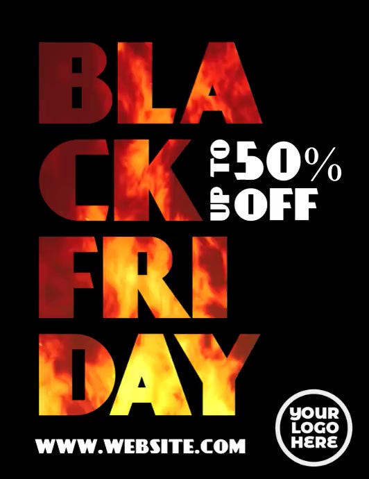 Black Friday Fire Animated Flyer Template | PosterMyWall