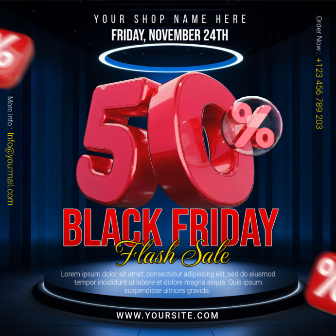 Black Friday Flash Sale Square Flyer Template | PosterMyWall