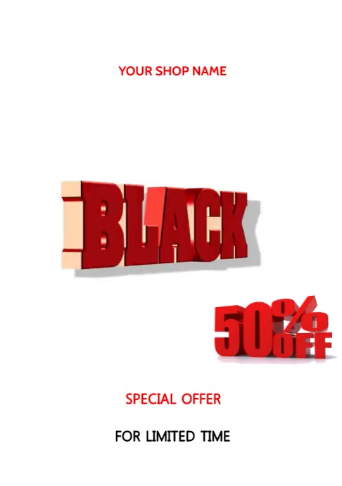 Brosur Templat Selebaran Jumat Hitam | PosterMyWall