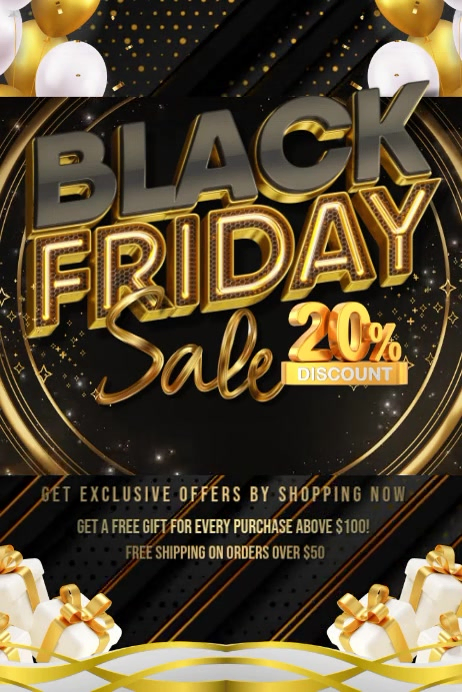 Plantilla de black friday gold sale template | PosterMyWall