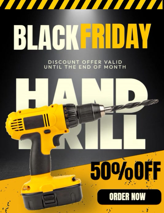Black Friday Hand Drill Deal Template | PosterMyWall