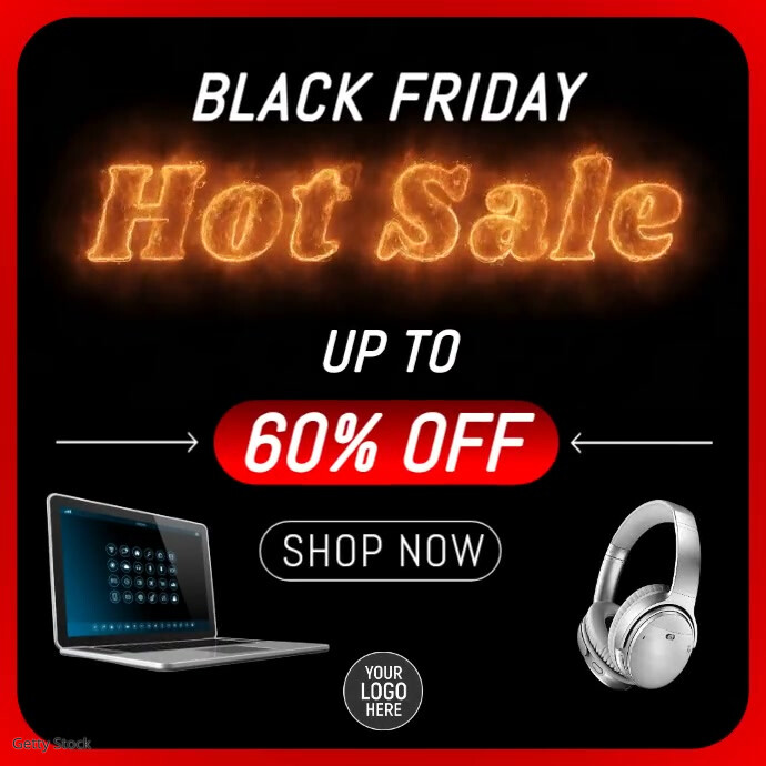 Black Friday Hot Sale Video Ad Template | PosterMyWall