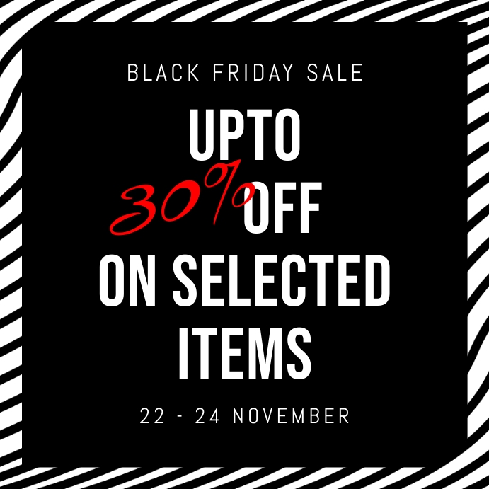 Copy of Black Friday Items Discount: Zebra Theme | PosterMyWall