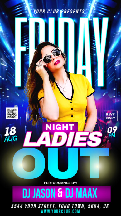 Black Friday Ladies Night Party Flyer Instagram Story Template ...