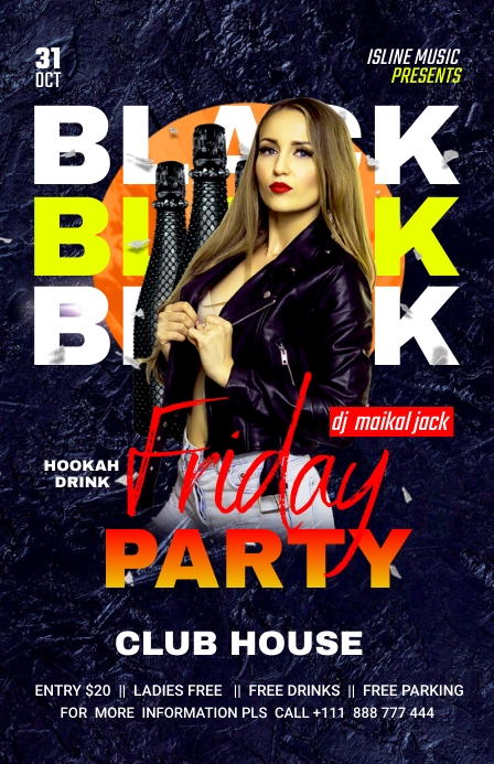 black friday night club party ad design Template | PosterMyWall