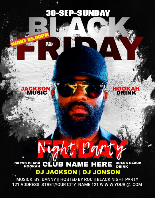 black friday night club party ad design Template | PosterMyWall