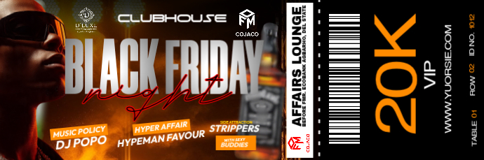 Black Friday Night VIP Ticket Template | PosterMyWall