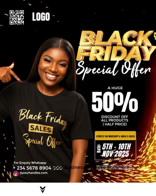 Copy of Black Friday retail sales event flyer template | PosterMyWall