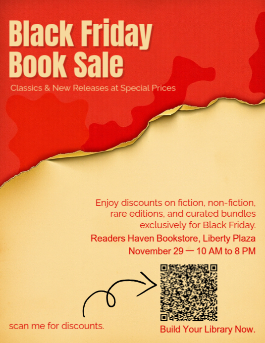 Modèle Black Friday Retro Bookstore Flyer | PosterMyWall