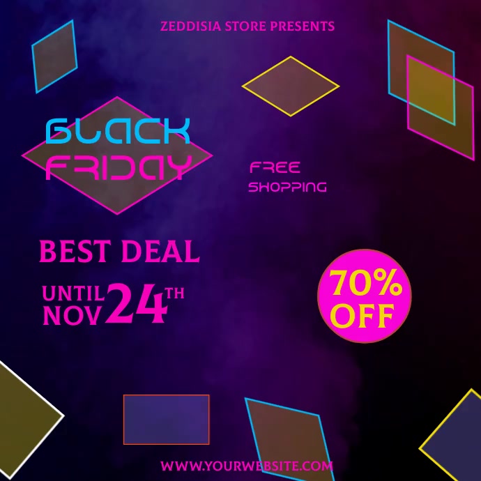 Copy of black friday sale 70% off template | PosterMyWall