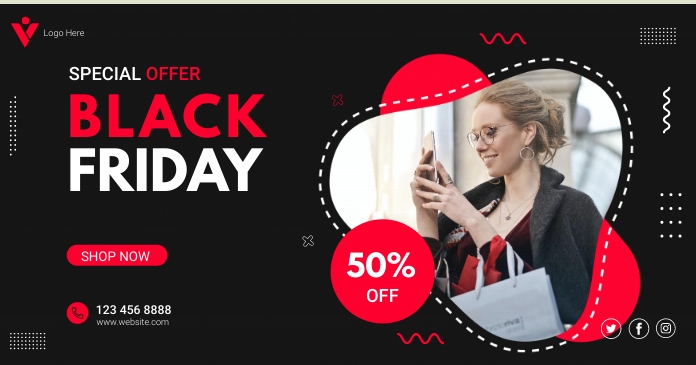 Black friday sale banner promotional facebook Template | PosterMyWall