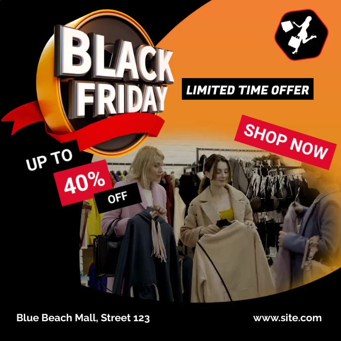 black friday sale event flyer poster ad video Template | PosterMyWall