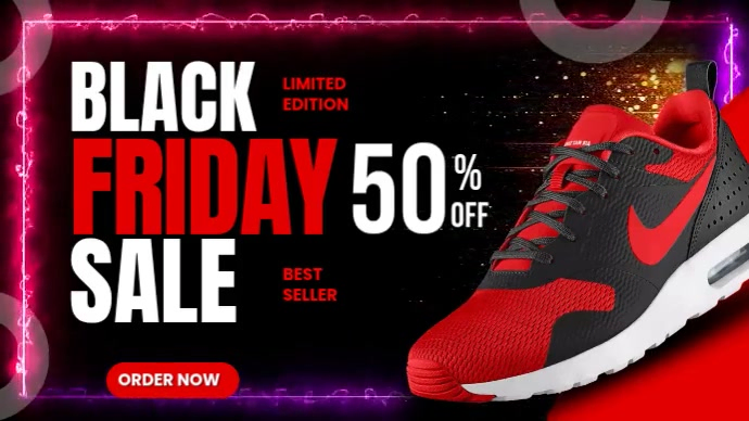 Black Friday Shoe Sale Thumbnail Template | PosterMyWall