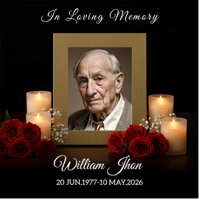 Black Funeral Candle With Rose Instagram Post Template | PosterMyWall