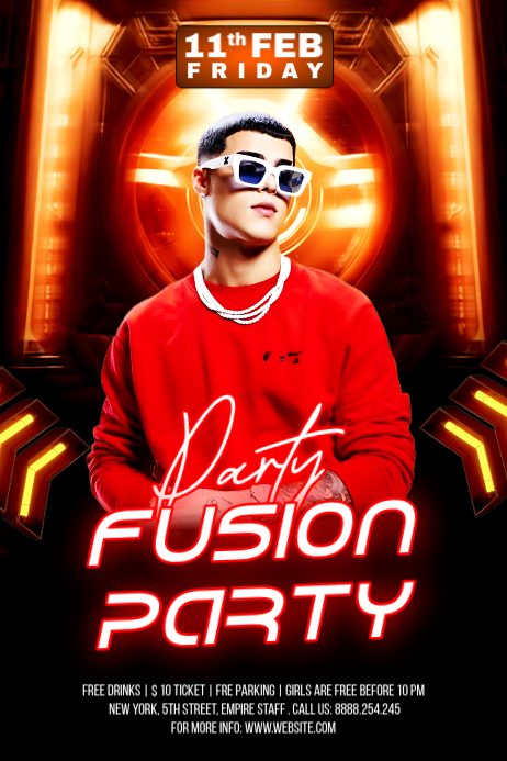 Black Fusion Party Poster Template | PosterMyWall