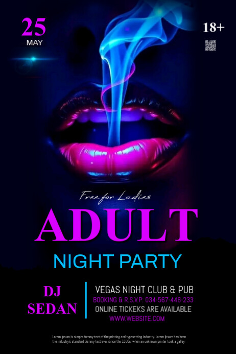 Copy of Black Futuristic Adult Night Party Template Poster | PosterMyWall