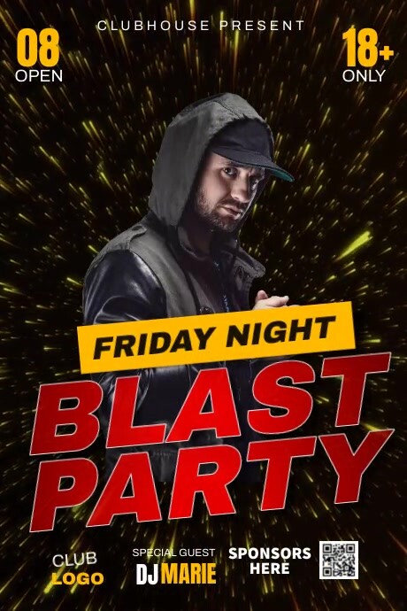 Copy of Black Futuristic Blast Party Poster | PosterMyWall