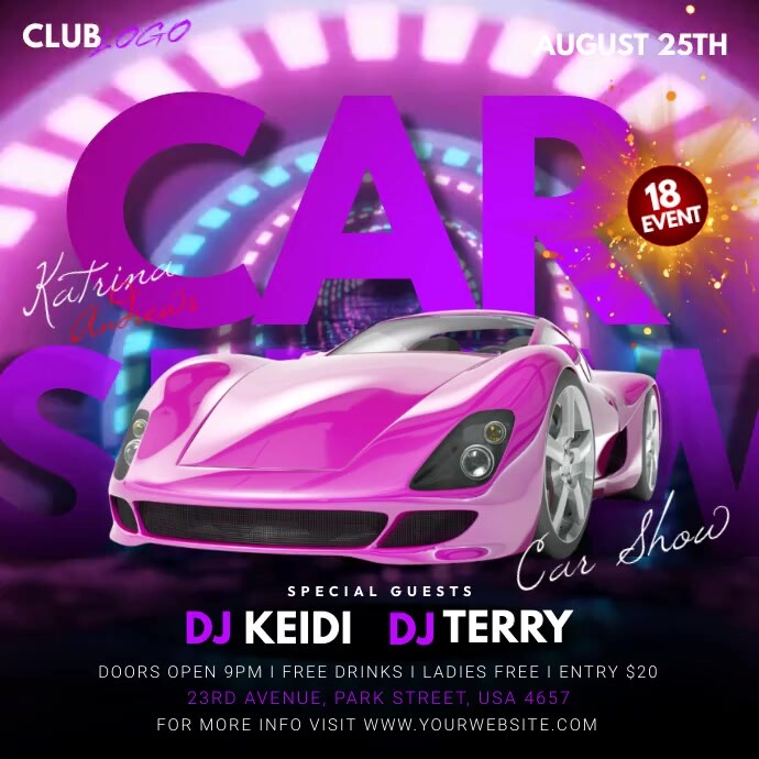 Black Futuristic Car Show Party Instagram Po Template | PosterMyWall