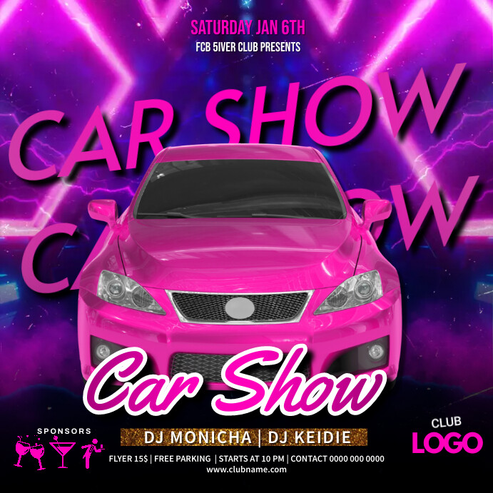 Black Futuristic Car Show Party Instagram Po Template | PosterMyWall