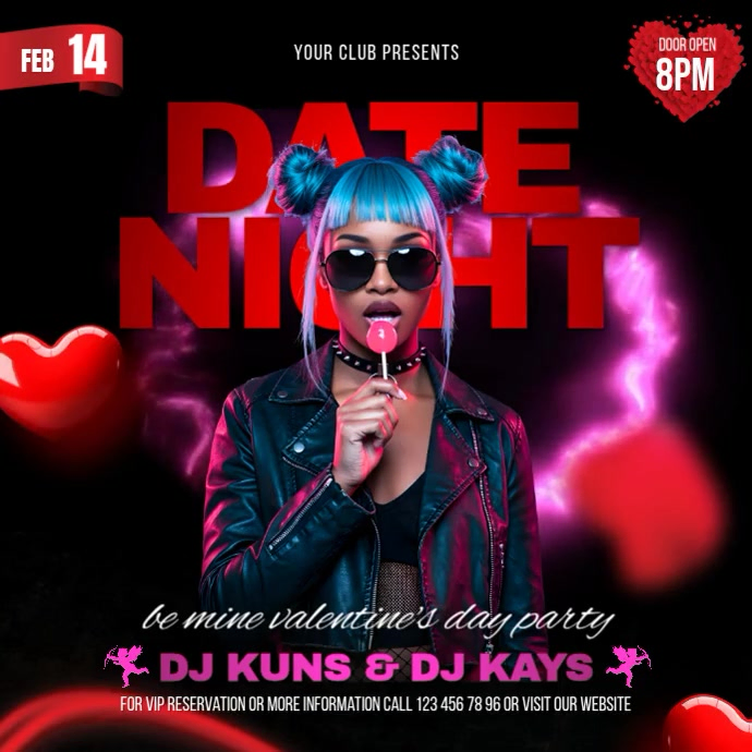 Copy of Black Futuristic Date Night For Valentine Instagram Post ...