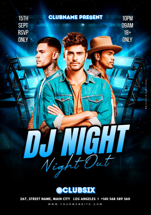 Black Futuristic Dj Night Party A4 Template | PosterMyWall