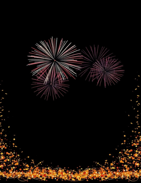 Modèle Black Futuristic Fireworks And Confetti Background Flyer (us ...