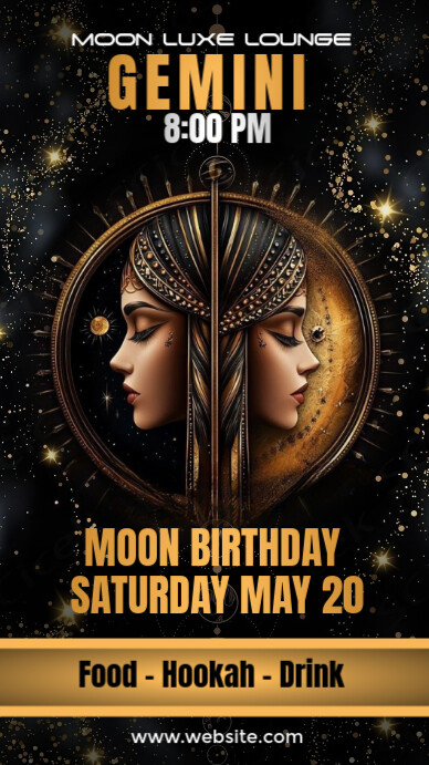 Modèle Black Futuristic Gemini Zodiac Party Flyer Instagram Story ...