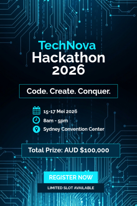Copy of Black Futuristic Hackathon Event Poster | PosterMyWall