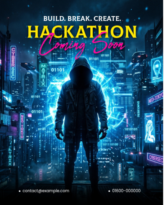 Black Futuristic Hackathon Instagram Portrait Template | PosterMyWall