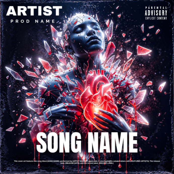 Black Futuristic heart exposition Album Cover Album Cover Template ...