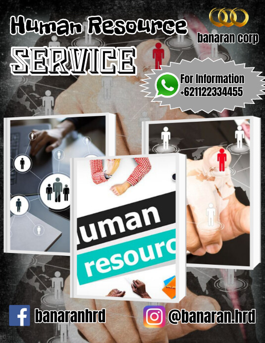 Black Futuristic Human Resource Service Flyer Template | PosterMyWall