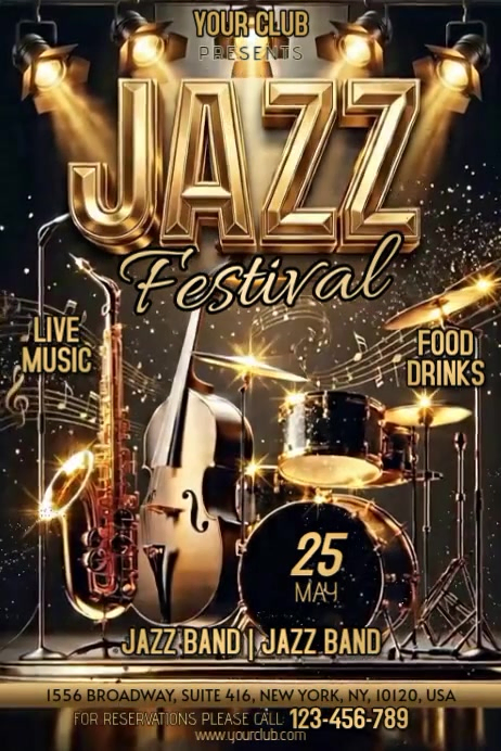 Black Jazz Festival Posters Template | PosterMyWall