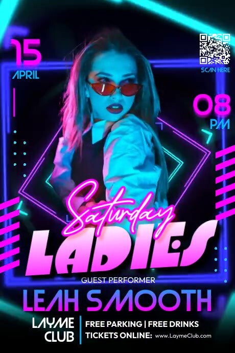 Plantilla de Black Futuristic Ladies Saturday Poster | PosterMyWall