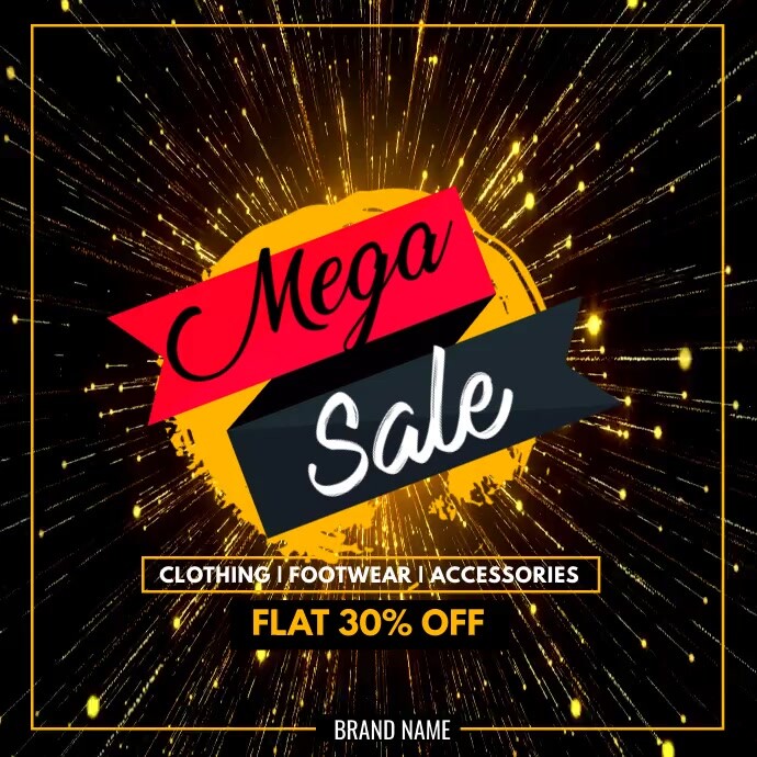 Black Futuristic Mega Sale Ad Template Instag | PosterMyWall