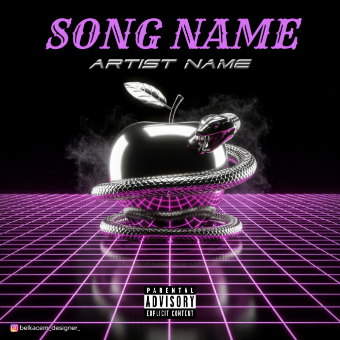 Black Futuristic Metalic Snake Album Cover Template | PosterMyWall