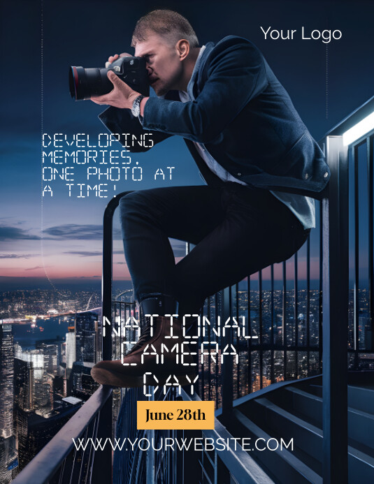 Black Futuristic National Camera Day Flyer ( Template | PosterMyWall