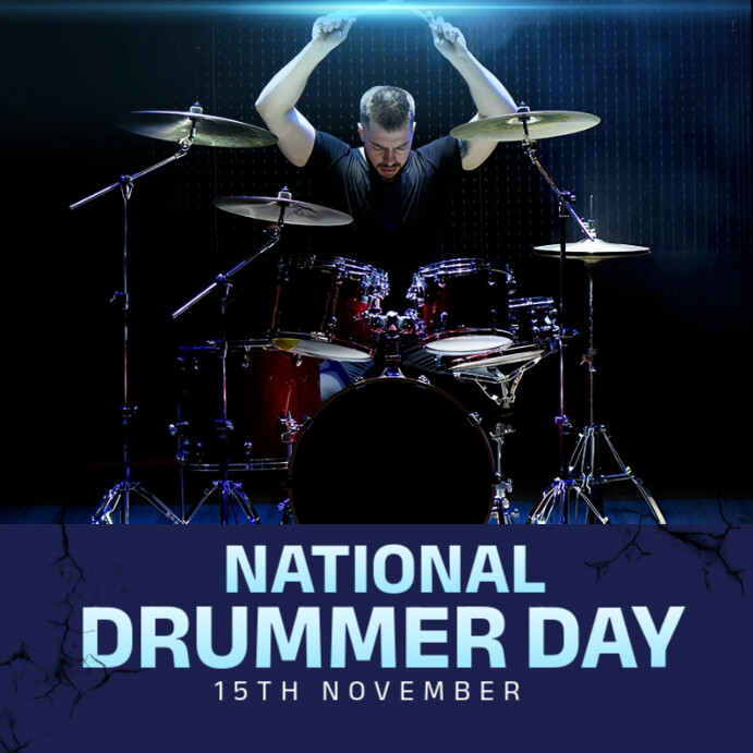 Black Futuristic National Drummer Day Instagram Post Template ...