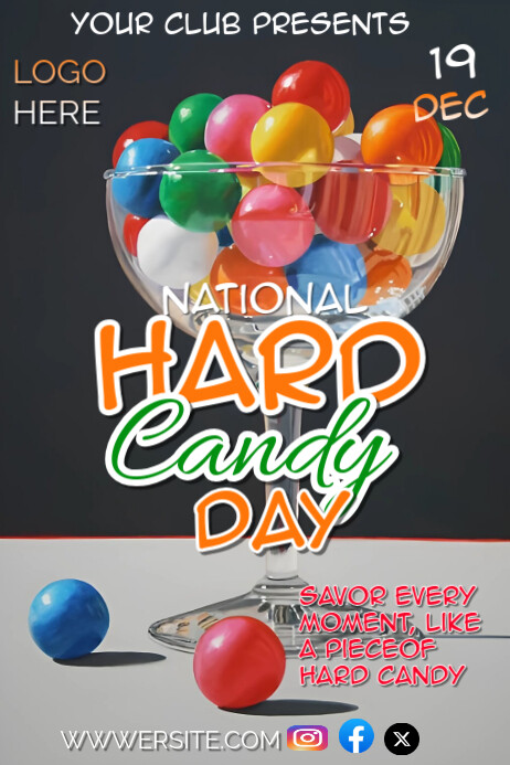 Copy of Black Futuristic National Hard Candy Day Poster | PosterMyWall