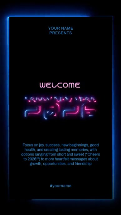 Plantilla de Black Futuristic New Year 2026 Instagram Reel | PosterMyWall