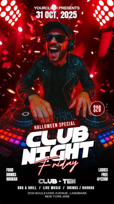 Cópia de Black Futuristic Night Club Party Flyer Instagram Story ...