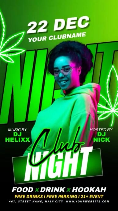 Black Futuristic Night Club Party Instagram Template | PosterMyWall