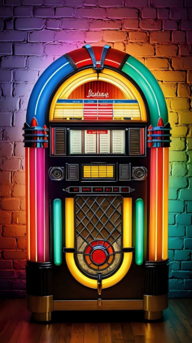 Black Futuristic Nostalgic Jukebox Event Flyer Instagram Story Template ...
