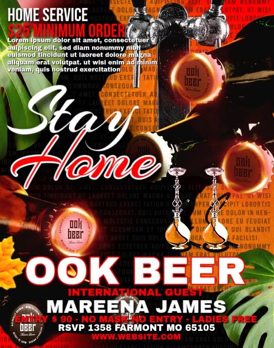 Black Futuristic Ook Beer Party Poster/wallboard Template | PosterMyWall