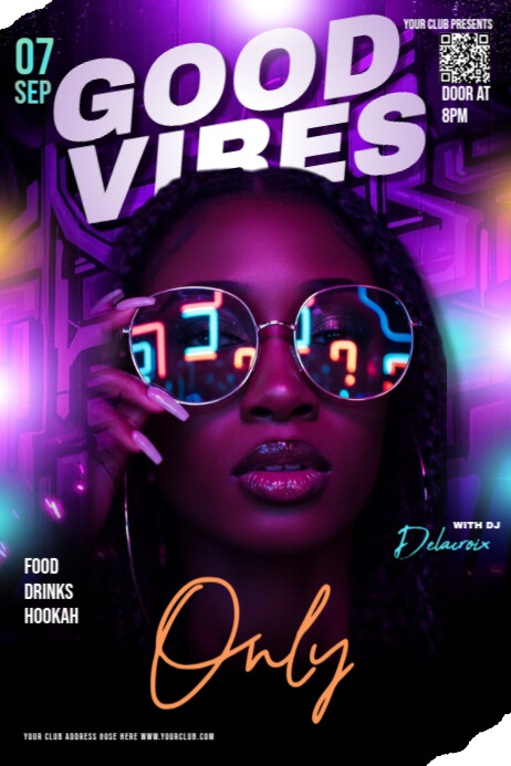 Black Futuristic Party Flyer Poster Template | PosterMyWall