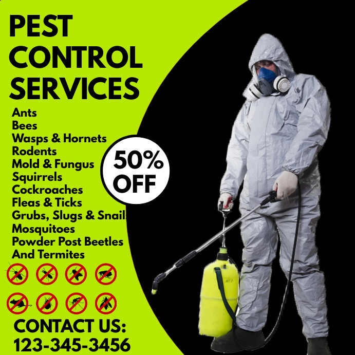 Copy of Black Futuristic Pest Control Instagram Post | PosterMyWall