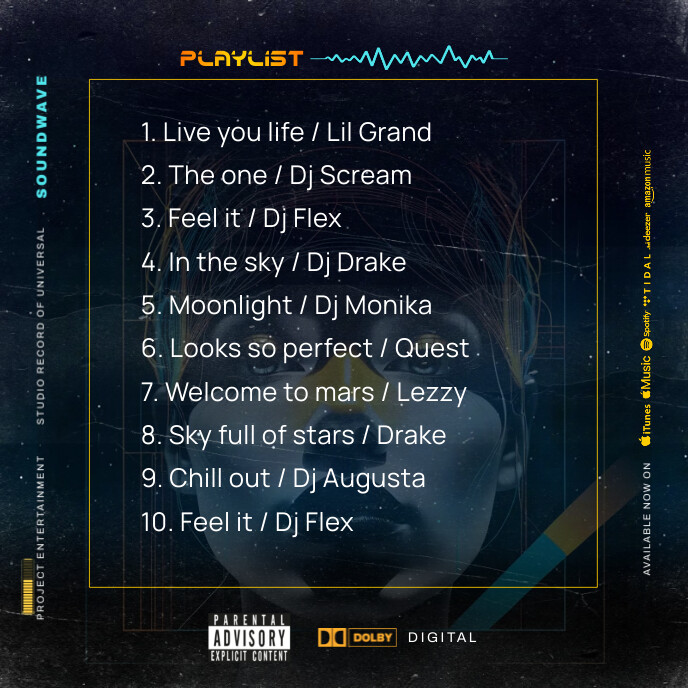 Black Futuristic Playlist Album Music Cover A Template | PosterMyWall