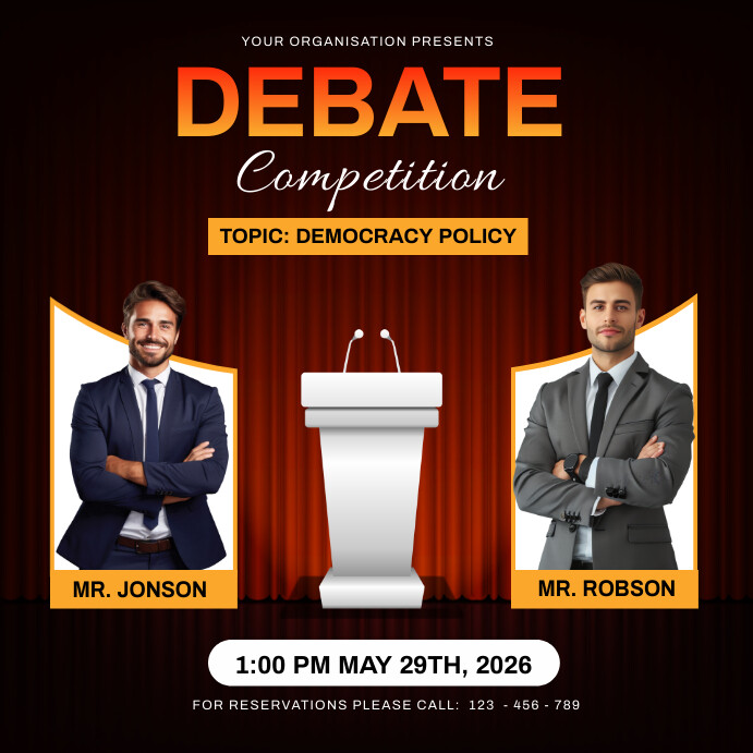 Modèle Black Futuristic Political Debates Template | PosterMyWall