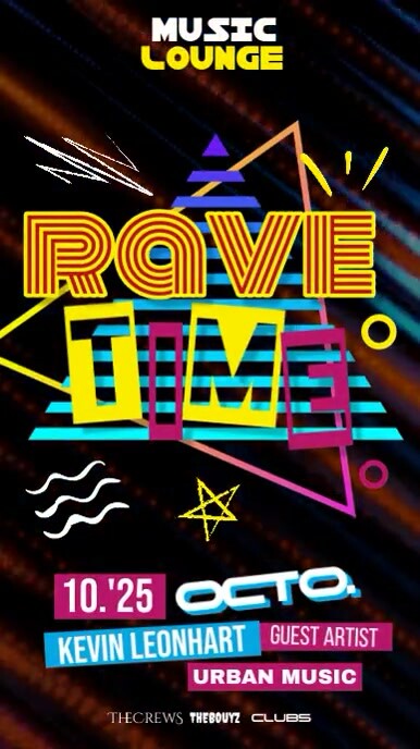 Black Futuristic Rave Party Video Instagram S Template | PosterMyWall