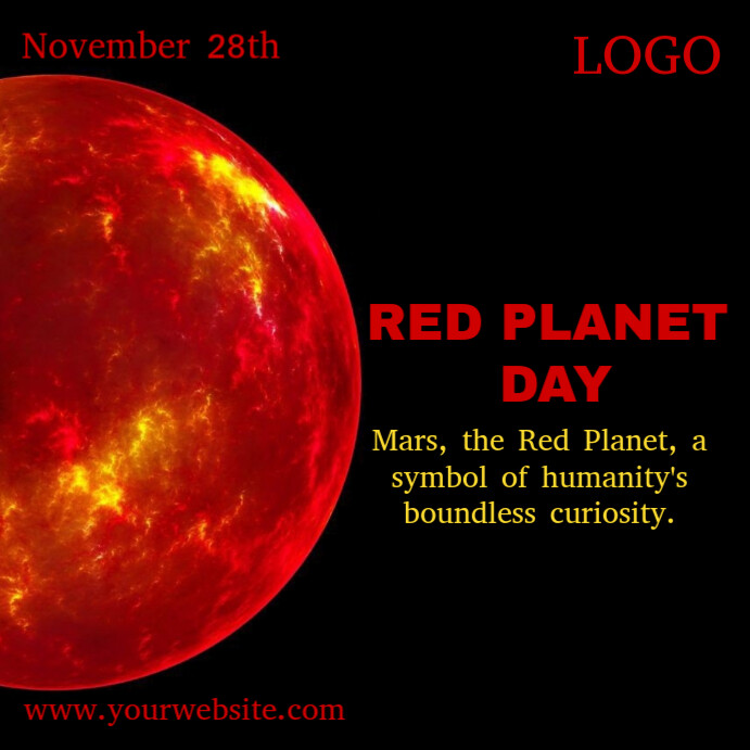 Black Futuristic Red Planet Day Celebration Instagram Post Templat ...